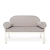 The Al Fresco Love Seat Cushion Cover Set - Monaco Black Stripe ...
