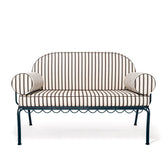 The Al Fresco Love Seat Cushion Cover Set - Monaco Black Stripe ...