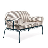 The Al Fresco Love Seat Cushion Cover Set - Monaco Black Stripe ...