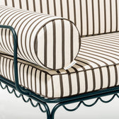 The Al Fresco Love Seat Cushion Cover Set - Monaco Black Stripe ...