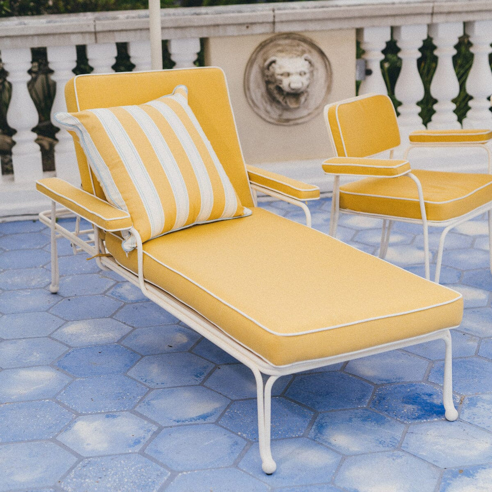 The Waterhouse Sun Lounger in Sunbleached Yellow | Antique White Frame ...